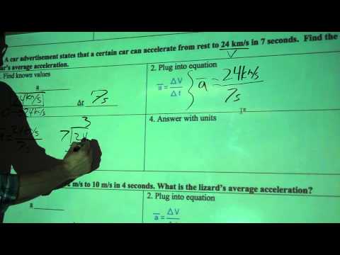 Calculating Average Acceleration #1 - YouTube