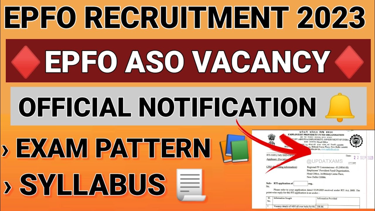 EPFO ASO Recruitment 2023 | EPFO ASO Vacancy 2023 | EPFO ASO Exam ...