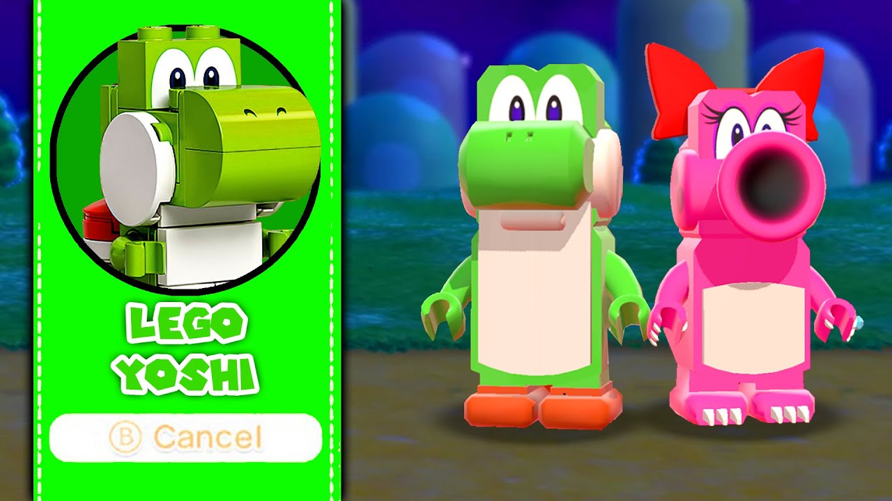 Playable LEGO Yoshi and Birdo in Super Mario 3D World! - YouTube