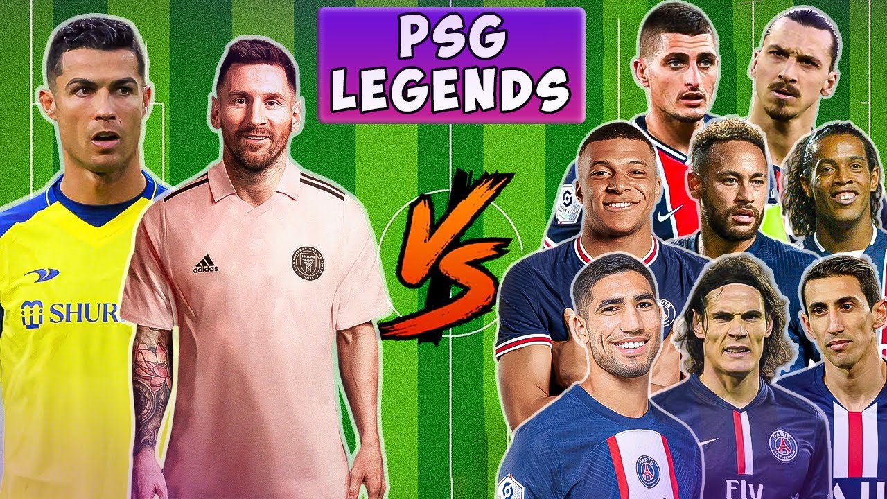 Ronaldo & Messi 🆚 PSG Legends (Neymar-Mbappe-Ibrahimovic-Di Maria)💥 ...