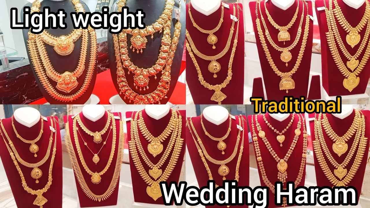 Wedding set Traditional Gold Haram Necklace Designs from 15 Grams ...