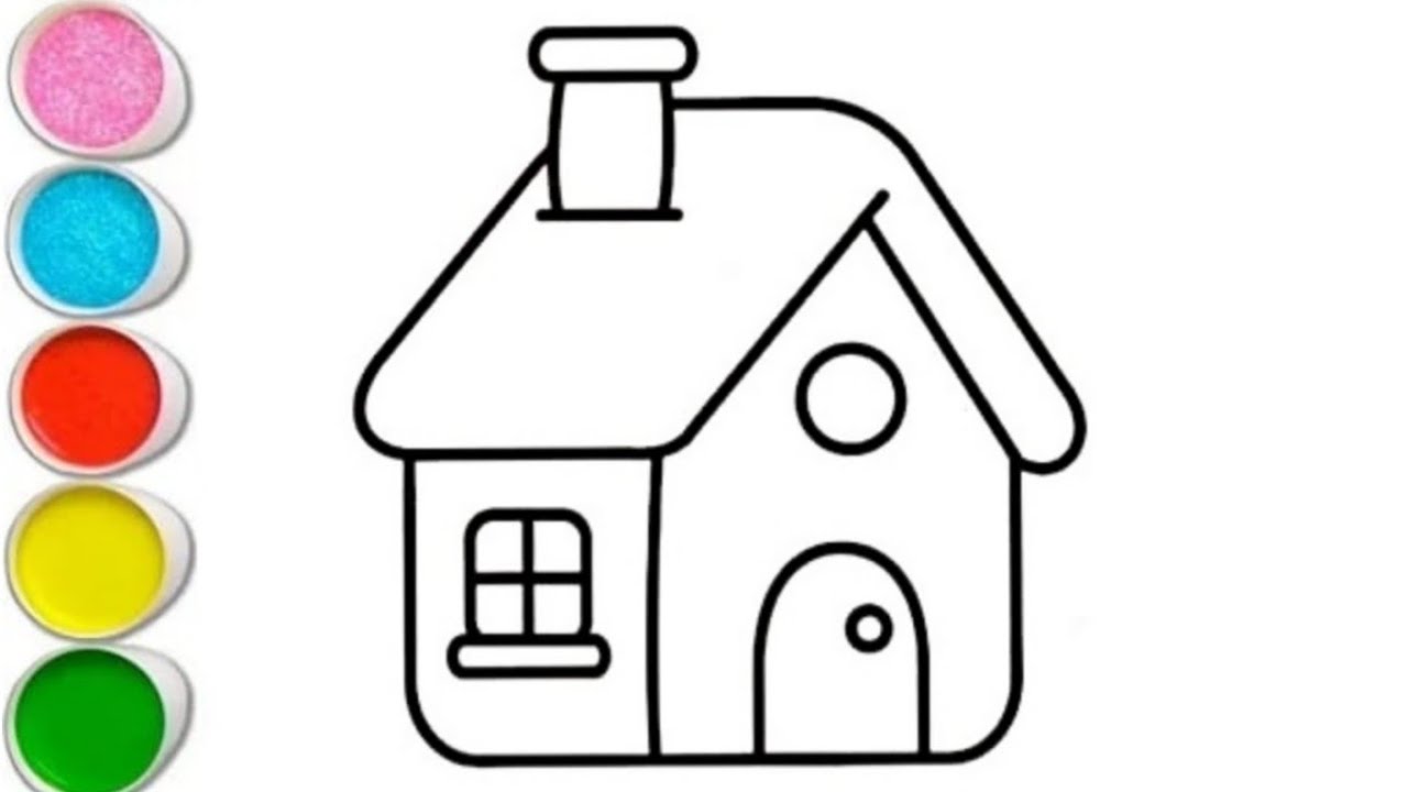 How to draw house drawing painting and colouring for kids | Toddler | # ...