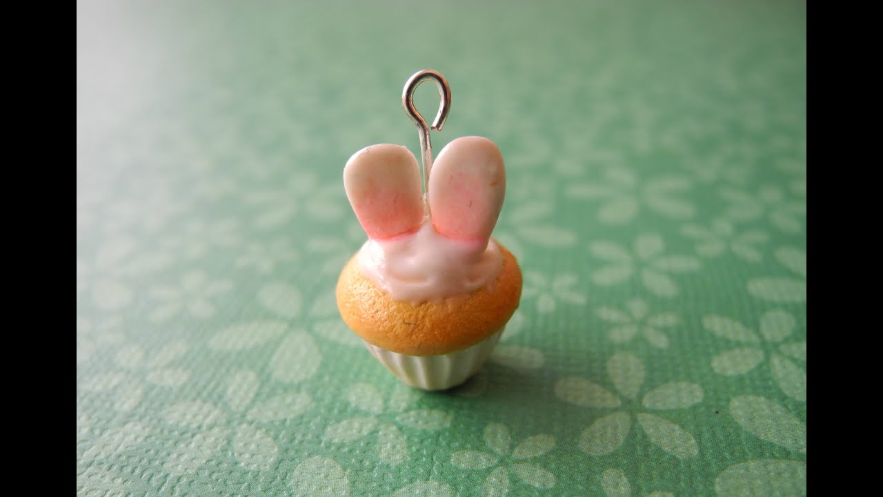 Polymer Clay Bunny Cupcake Charm Tutorial - YouTube