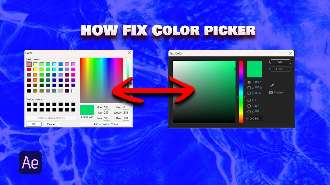 How chang Color Picker on After effects - YouTube