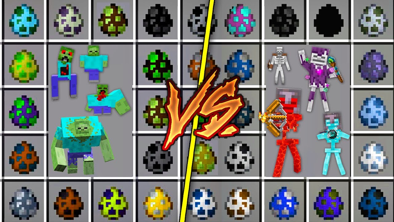What if USE ALL ZOMBIE EGGS vs SKELETON EGGS BATTLE Minecraft Different ...