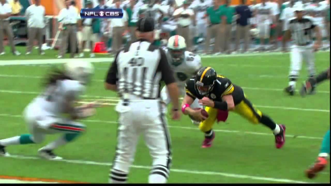 FumbleRefSky Dolphins vs Steelers 10/24/10 Worst call ever - YouTube