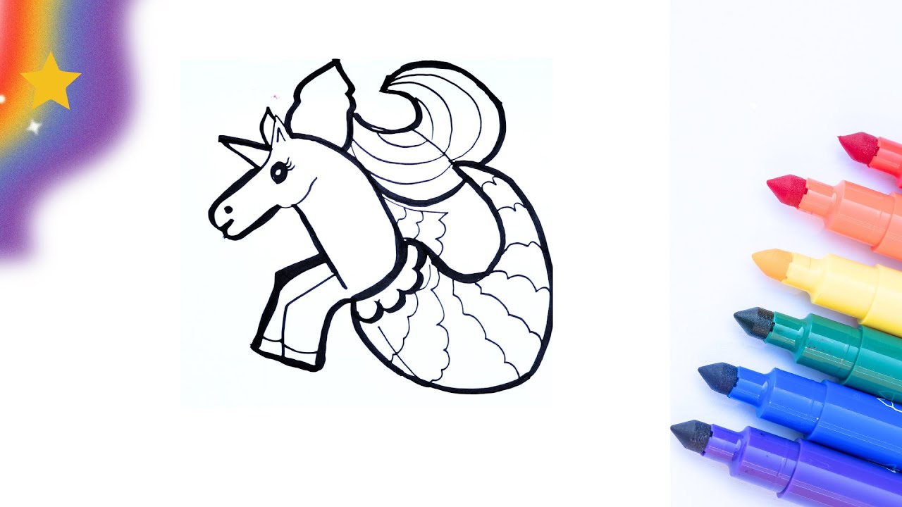 How To Draw A Mermicorn | Easy Drawing For Kids | With Asma Art - YouTube