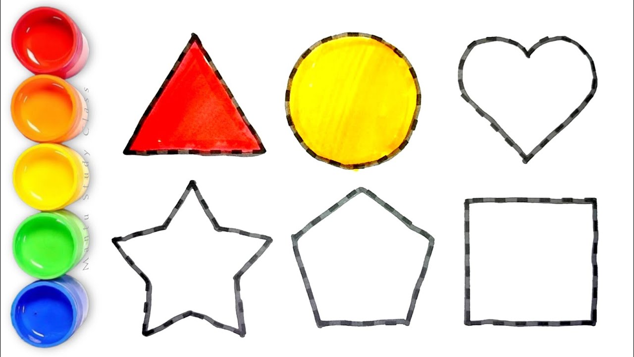 drawing drawing, shape names, triangle, mantu study class, pentagon ...
