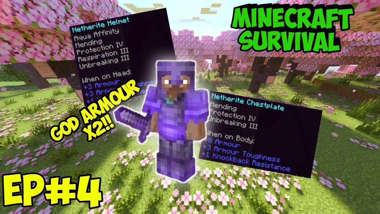 I Made 2 Fully Enchanted Netherite Armor Sets🔥| Minecraft Survival EP#4 ...