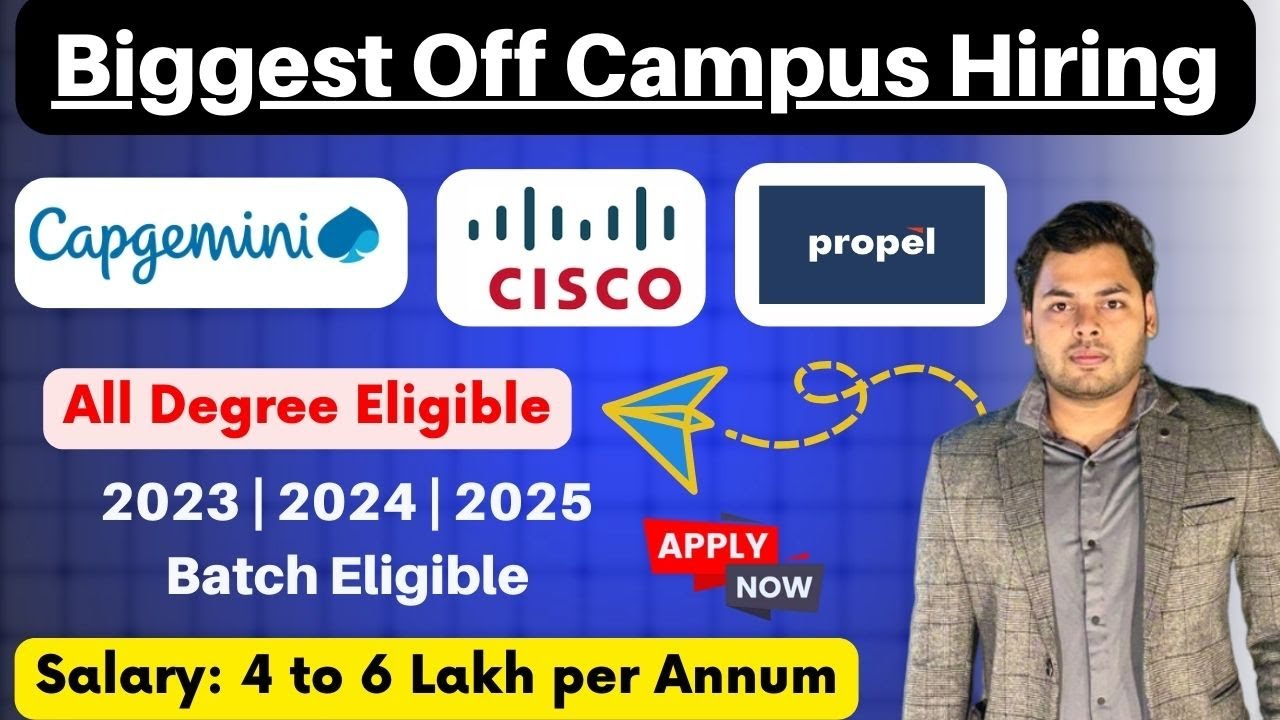 Bulk Hiring | Capgemini, Cisco, Propel Off Campus drive 2023, 2024 ...