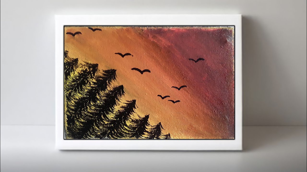 Acrylic Painting On Canvas😱| Very Easy Acrylic Painting🎨| Super Easy ...