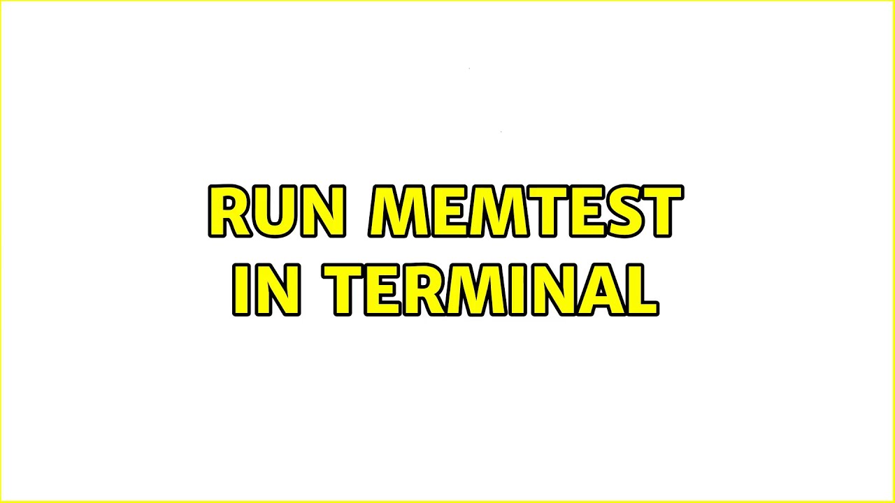 Ubuntu: Run memtest in terminal - YouTube
