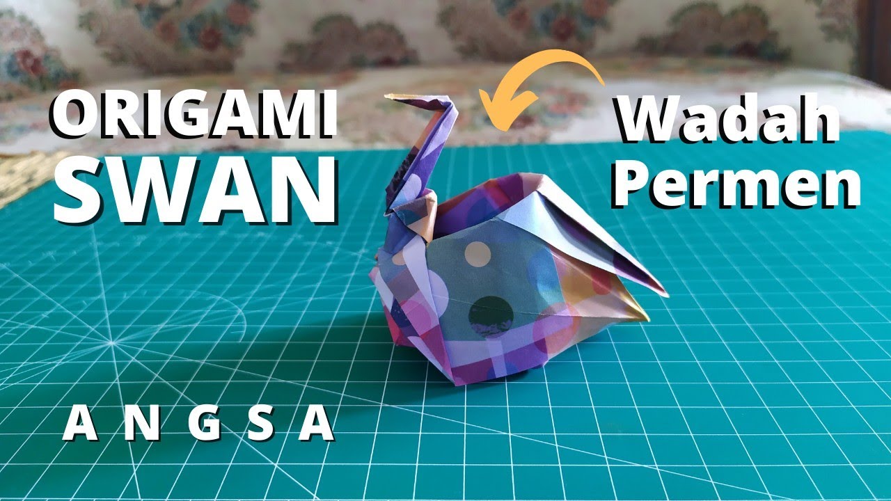ORIGAMI ANGSA WADAH PERMEN/KOIN || HOW TO MAKE SWAN ORIGAMI - YouTube