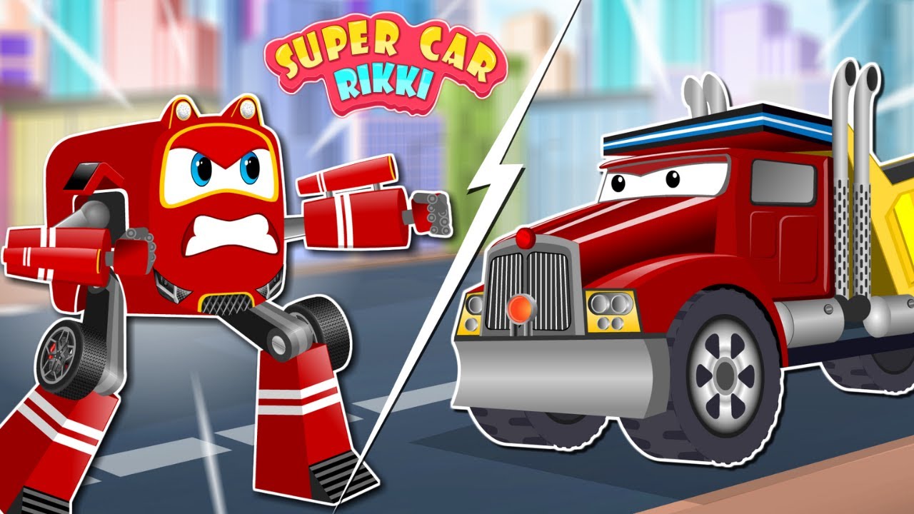 SuperCar Rikki Stops the Giant Monster Machine from Destroying The City ...