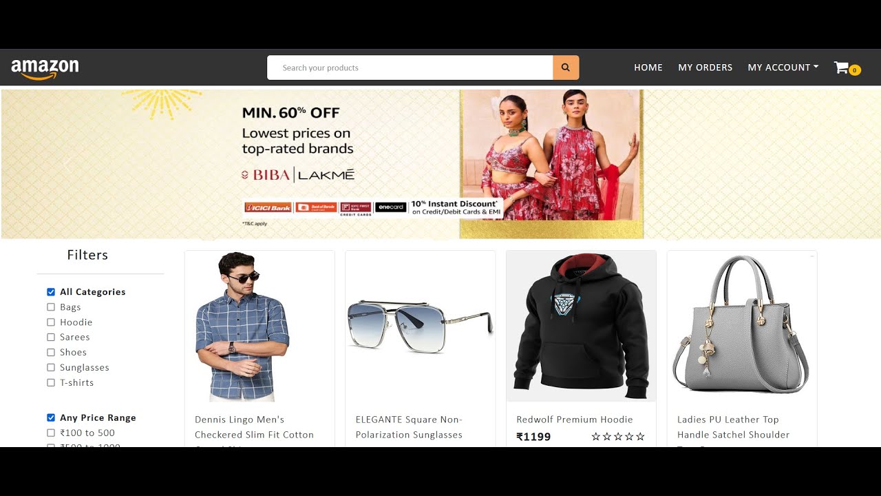 E-commerce application(Amazon clone) using Java, Spring Boot, React JS, RESTful APIs, and MySQL ...