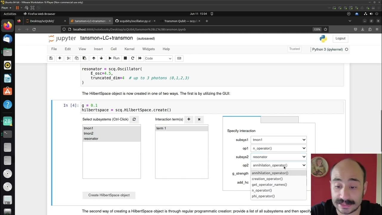 scQubits : How to couple transmon qubits with an oscillator - YouTube