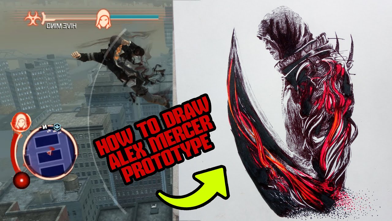 I TURNED A GAMEPLAY INTO A DRAWING VIDEO | How To Draw Alex Mercer ...