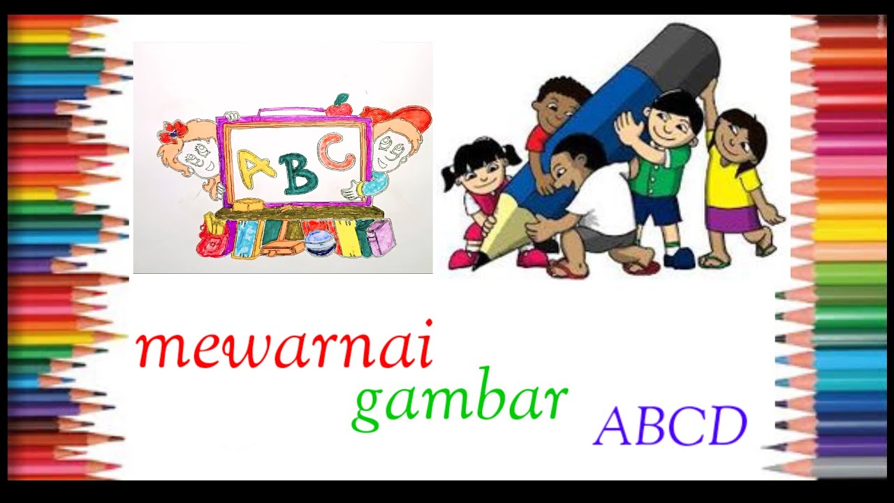 Mewarnai gambar huruf ABCD - YouTube