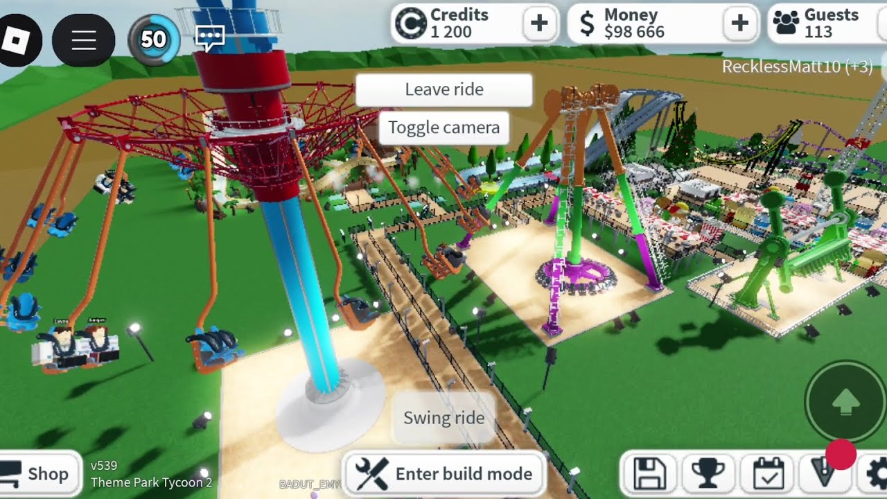 Roblox - Riding the best rides at my Theme Park Tycoon 2 - YouTube