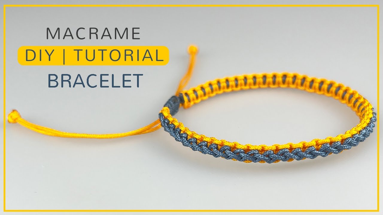 Square knot variation bracelet | Simple macrame bracelet tutorial | Bracelet handmade tutorial ...