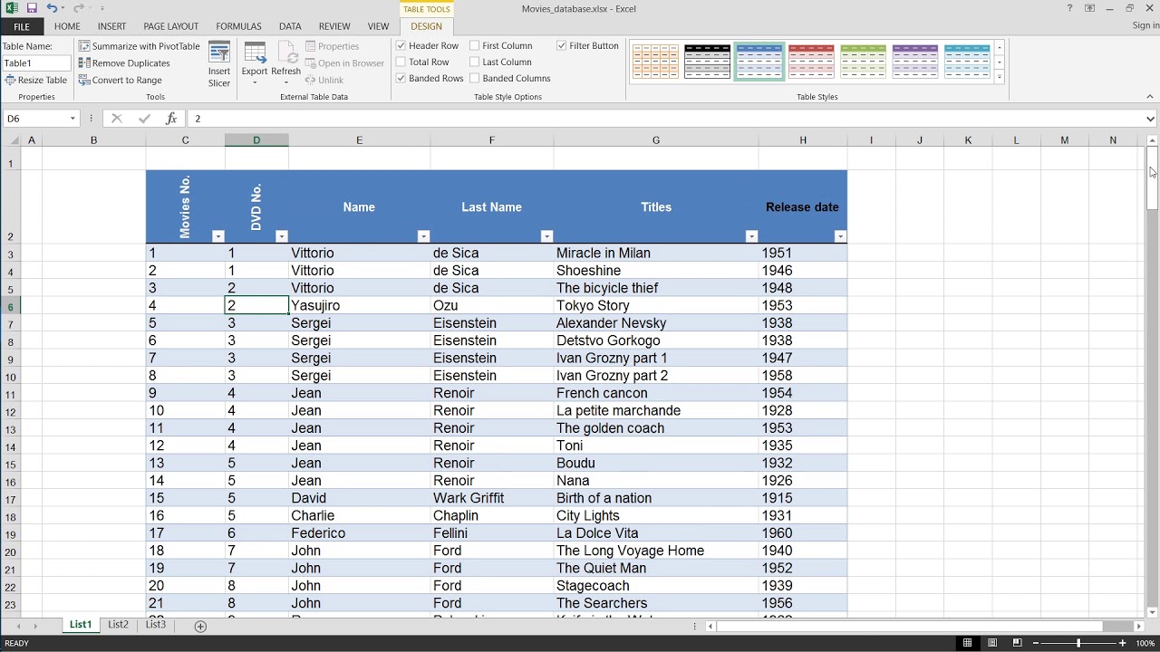 MS Excel - baza podataka - YouTube