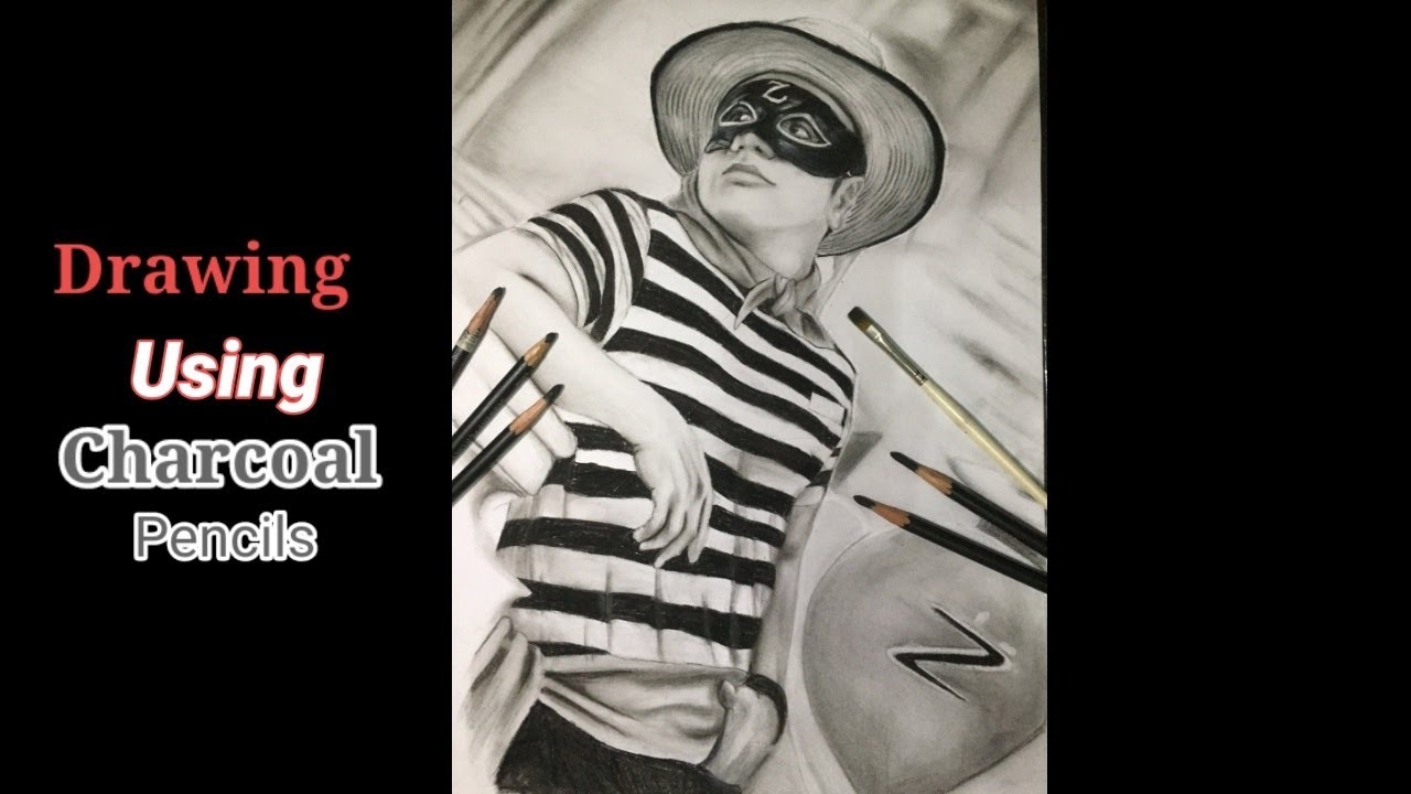 Drawing Using charcoal pencil - YouTube