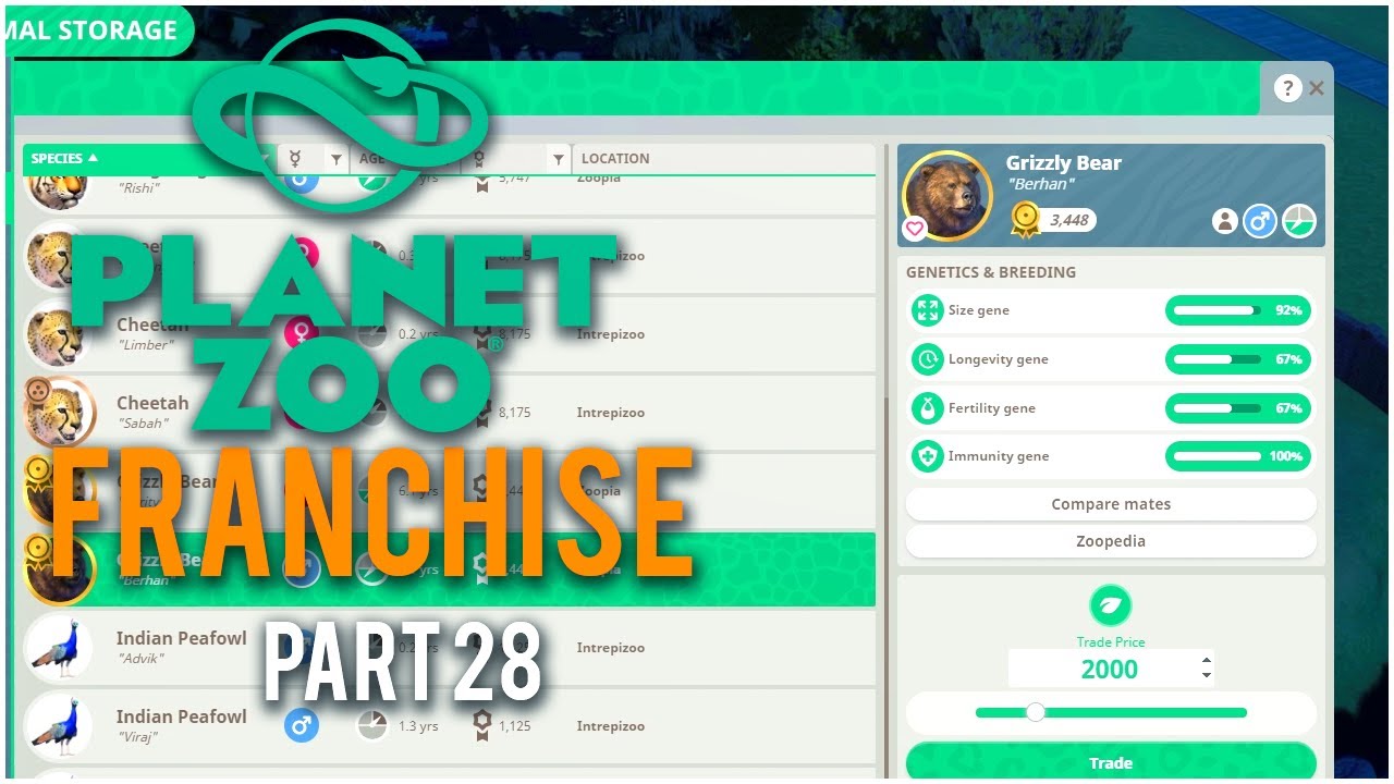 BEAR BREEDING CHALLENGE | PLANET ZOO FRANCHISE GAMEPLAY | PART 28 - YouTube