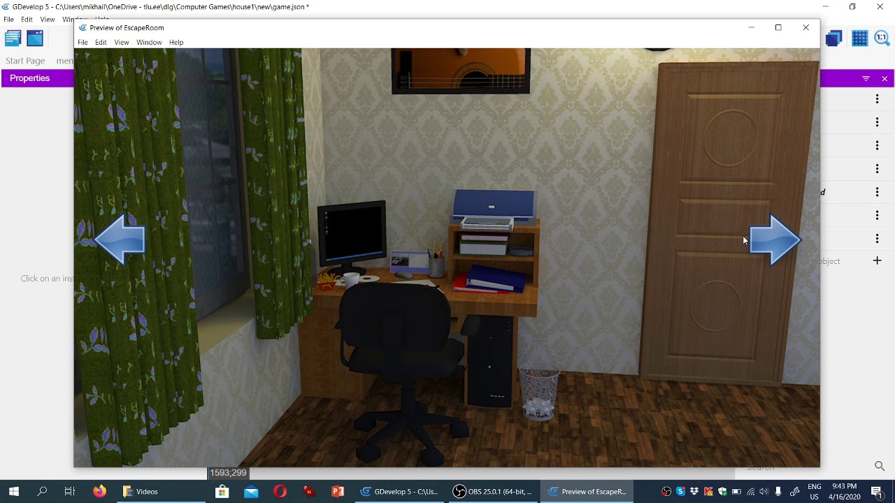 Escape the room game in GDevelop pt.6: Navigation - YouTube