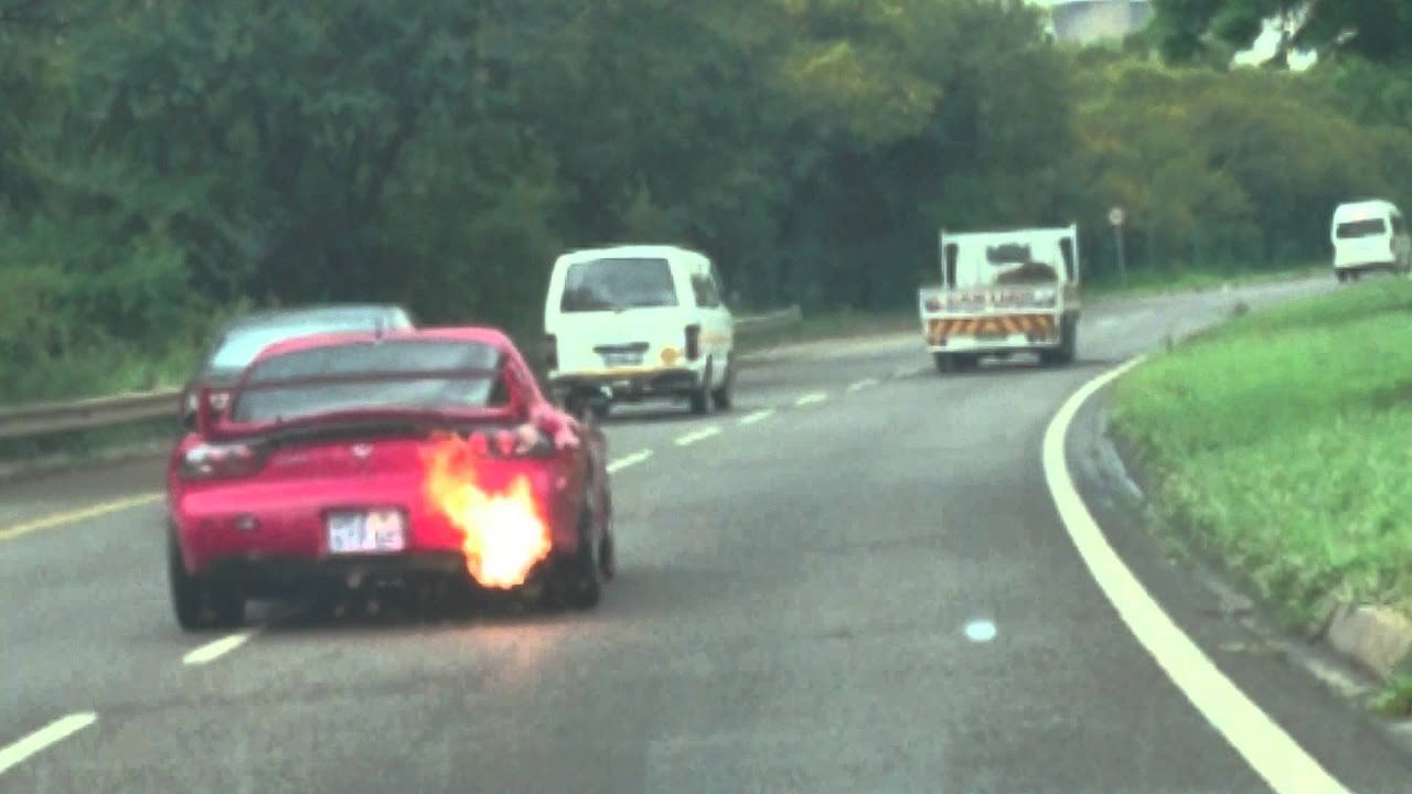 Mazda RX7 Flames - YouTube