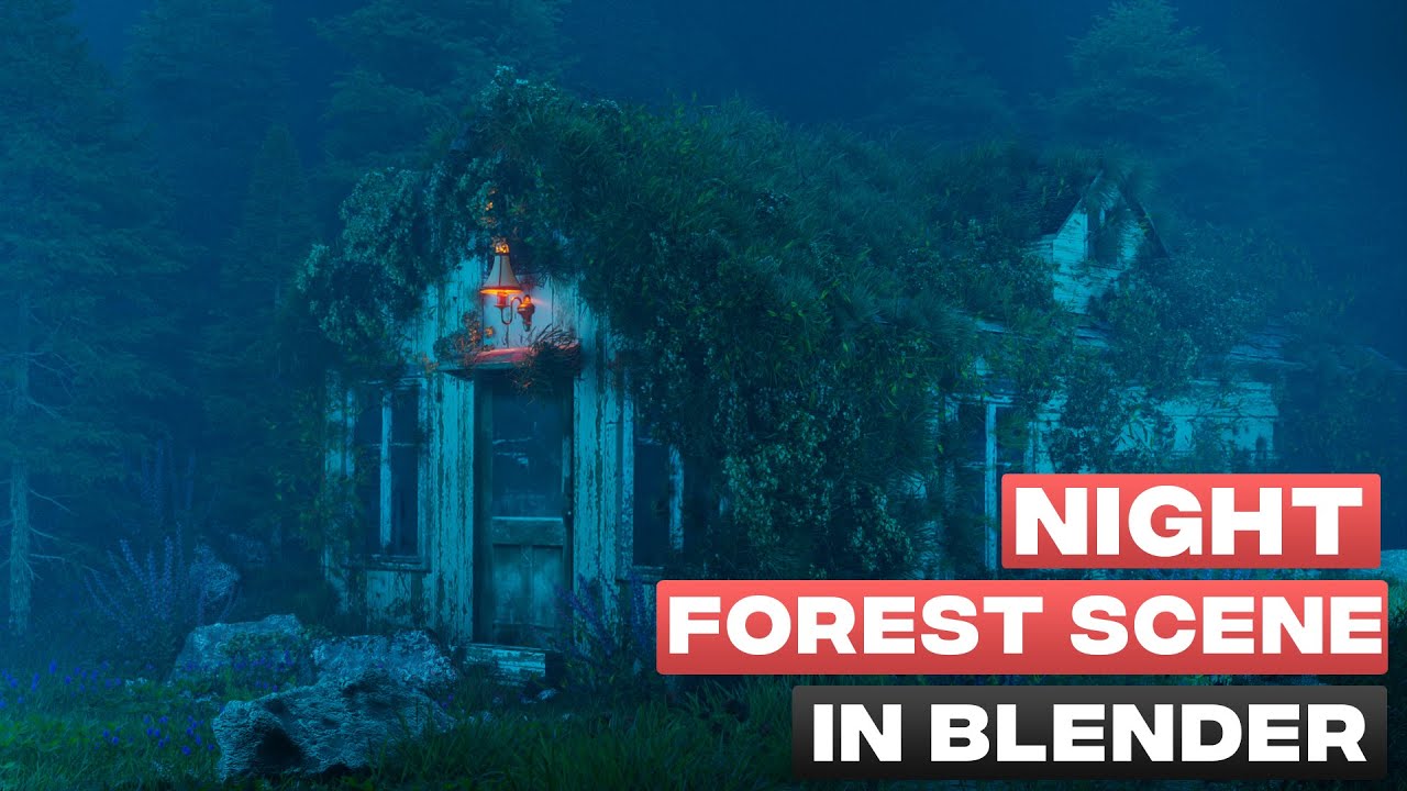 Night Forest Scene In Blender | Environment Design in Blender | Blender ...