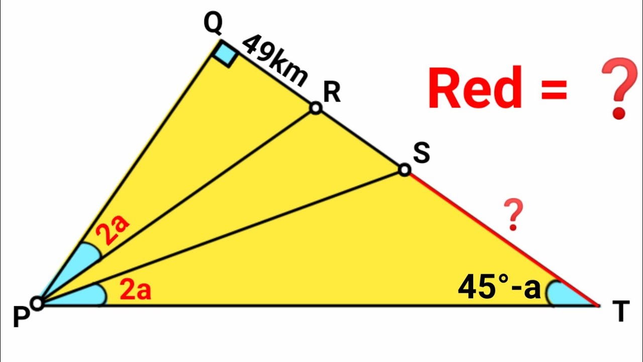 Can you find length of red line? | (Fun Geometry Problem) | #math # ...