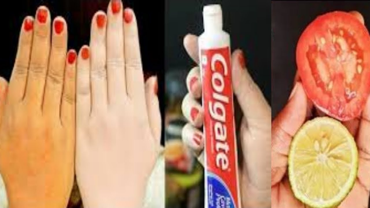 Skin Whitening Home Remedies Lemon, Colgate Toothpaste and Tom - YouTube