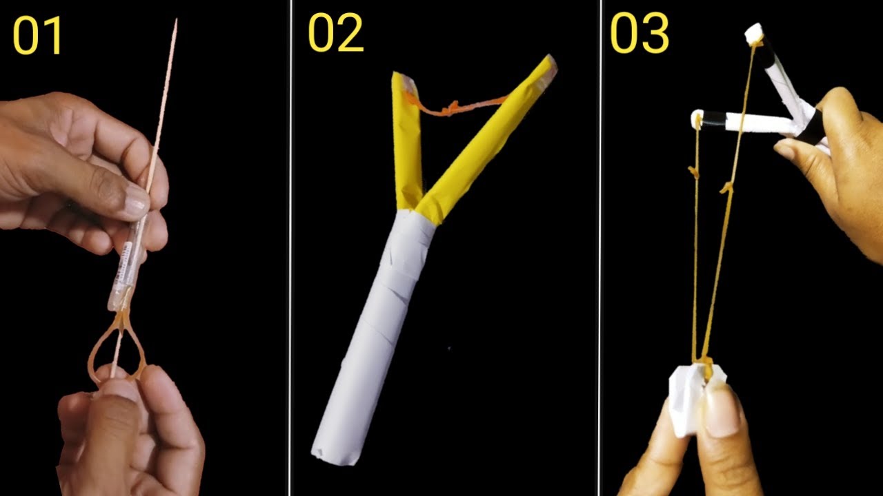 03 Origami Slingshot Easy, Paper Slingshot, paper weapons, Origami ...