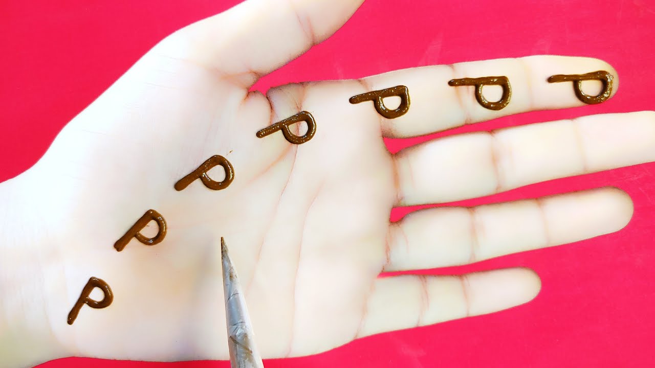P letters mehndi design | easy front hand mehndi design | mehndi ka ...