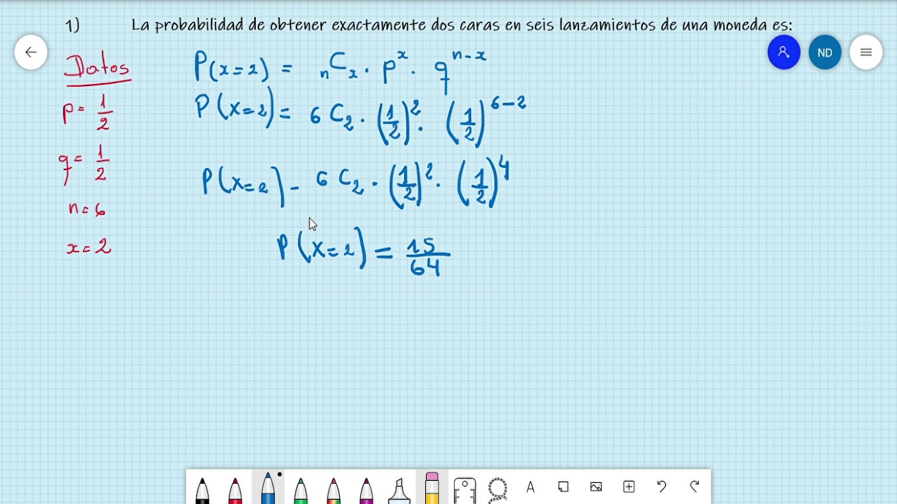 Distribución binomial - Ejemplo 1 - YouTube