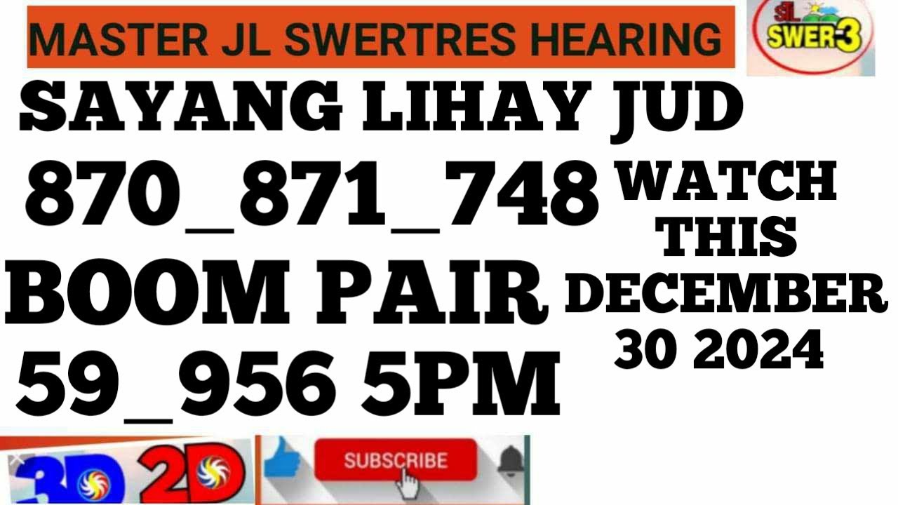 DECEMBER 30 2024 MASTER JL SWERTRES HEARING PROBABLES AND STL HEARING ...