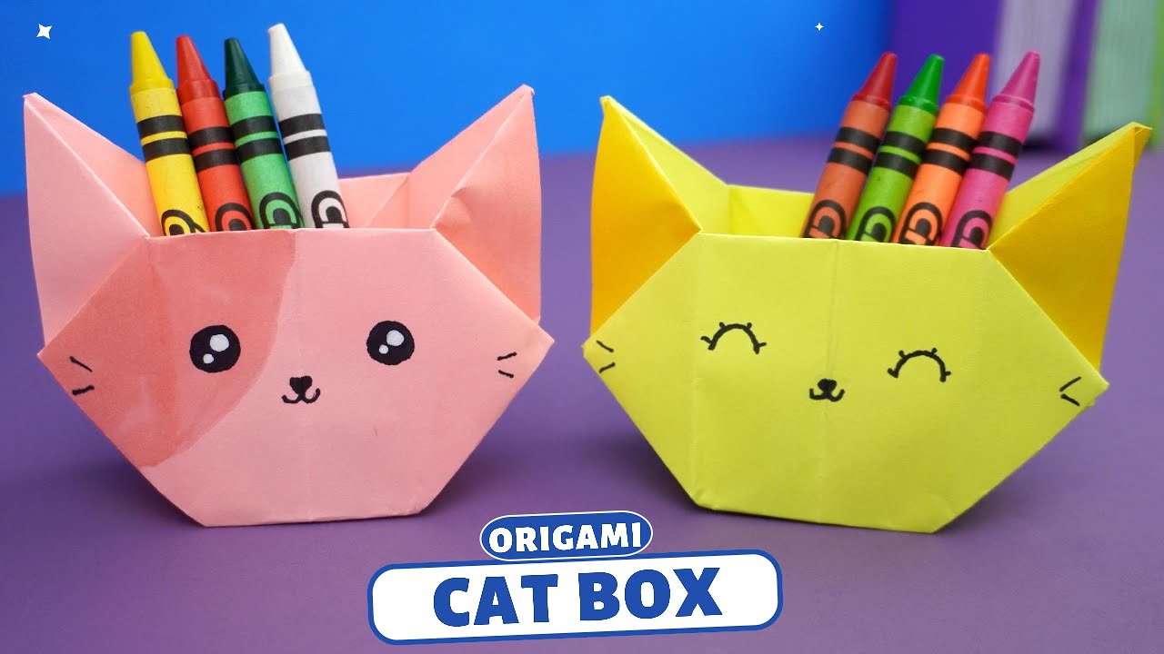 🐱 Cute Origami Cat Box | How to Make Cute Paper Craft | Easy DIY - YouTube