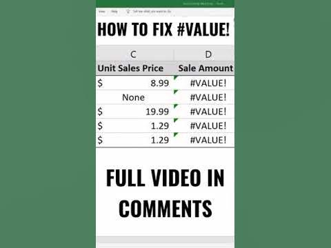 How to Fix VALUE Error in Excel - YouTube