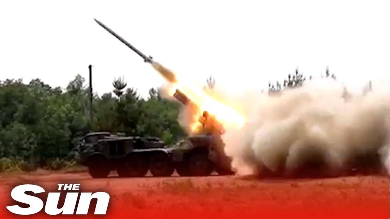Russian forces fire 'Hurricane' rocket launchers on Ukrainian targets ...