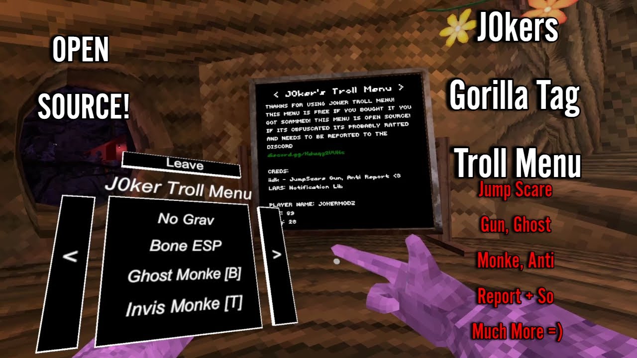 J0kers Troll Menu | #gorillatag | #modding - YouTube