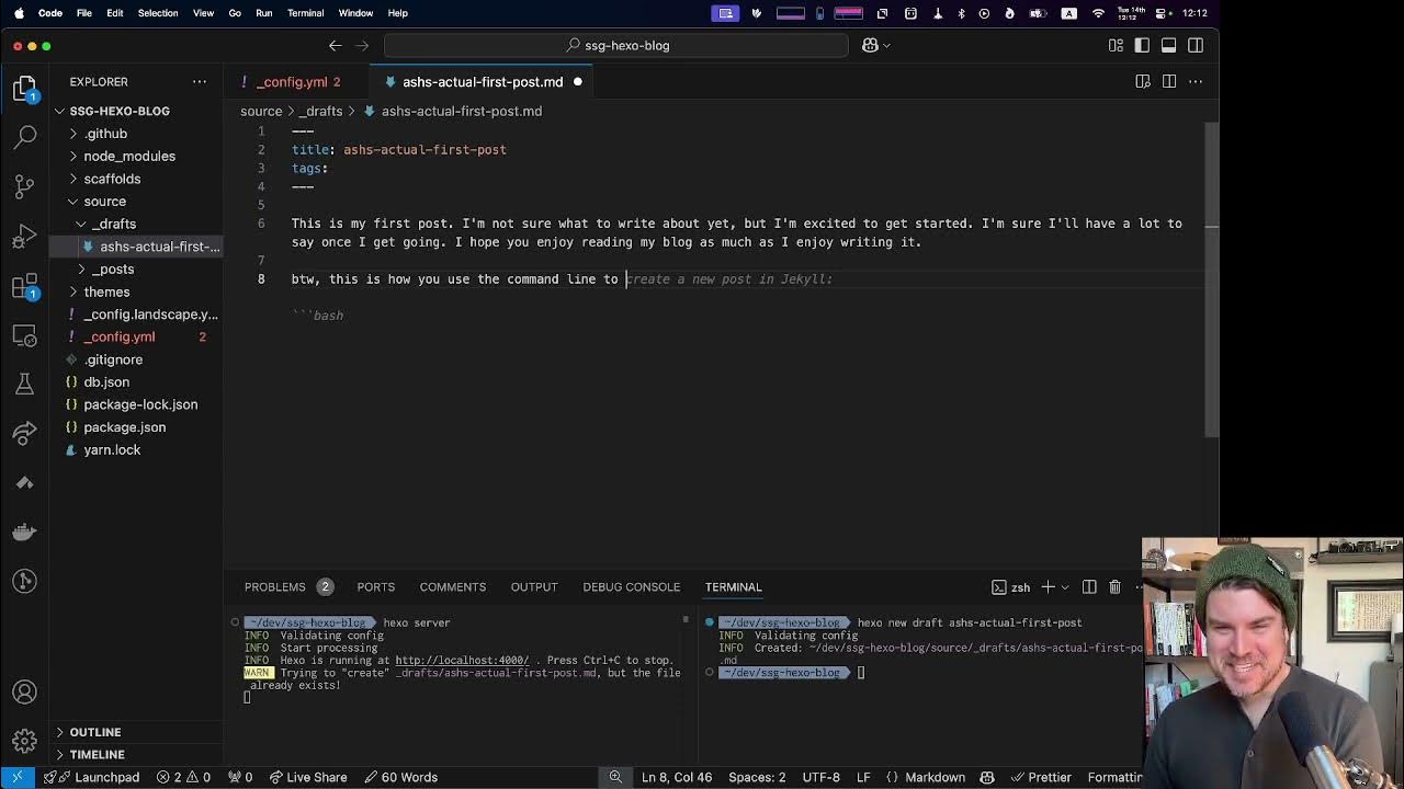Static site generators (SSGs): first run experience for Hexo and Astro. - YouTube
