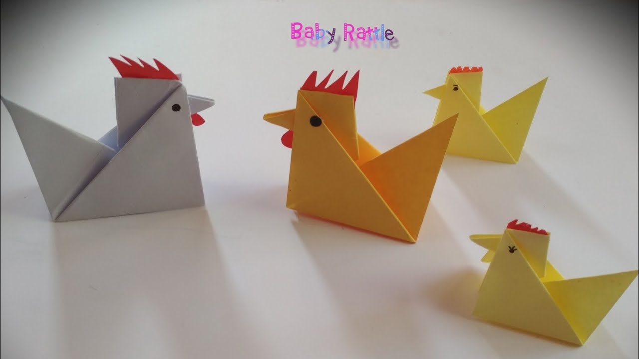 Paper Chicken । How to make a paper hen । Origami chicken । DIY origami ...