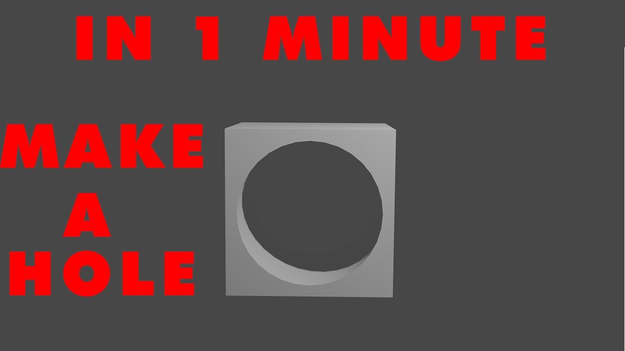 How To Make A Hole In Objects In Blender In 1 Minute YouTube How To Make A Hole In Objects In Blender In 1 Minute YouTube