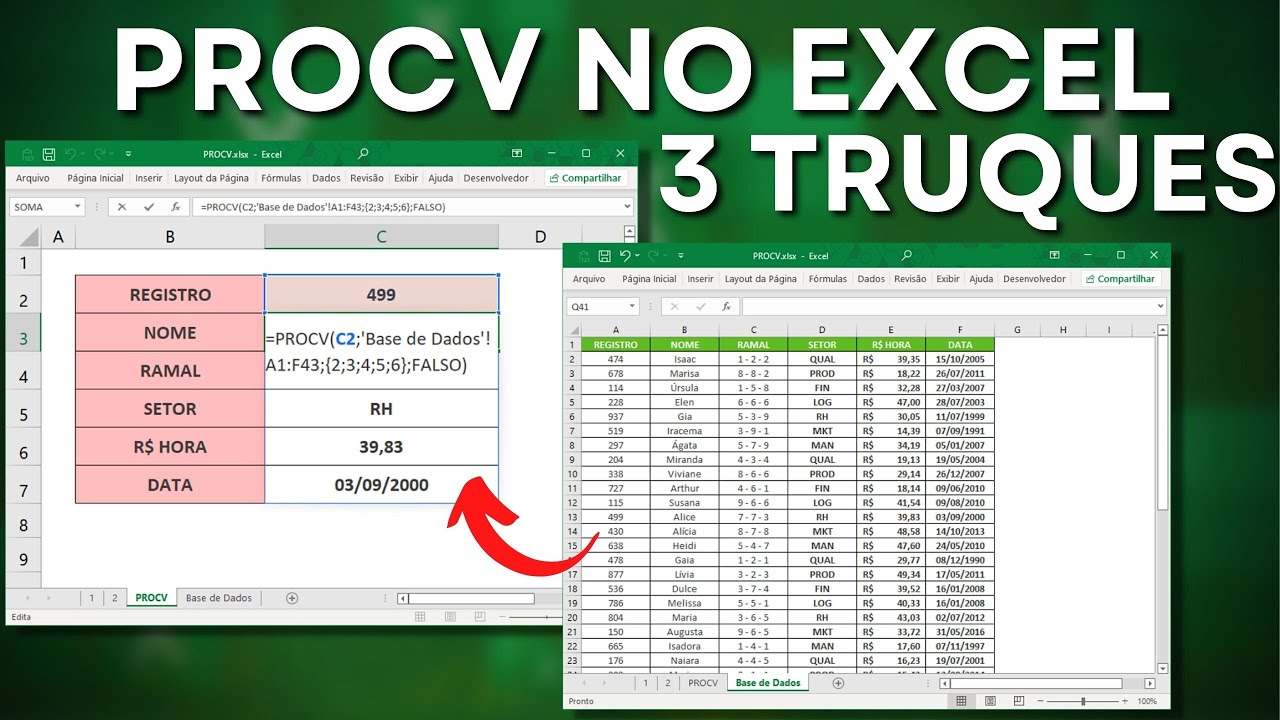 Truques com PROCV no Excel | Como fazer Procv Entre Planilhas ...