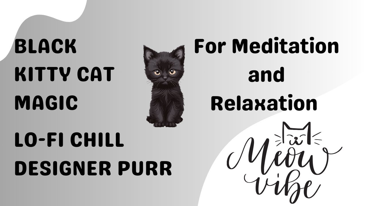 Black Kitty Cat Magic Lo-Fi Chill Designer Purr For Meditation and ...