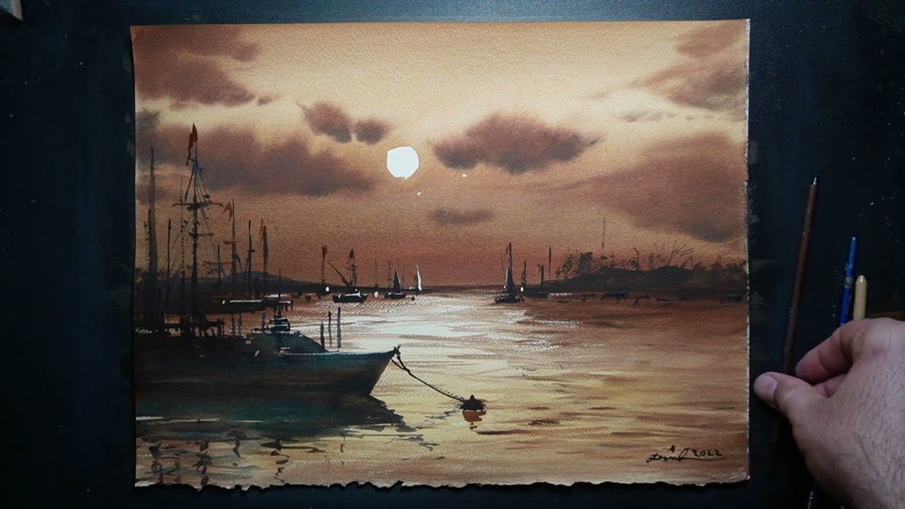 Watercolor painting demo by javid tabatabaei - YouTube