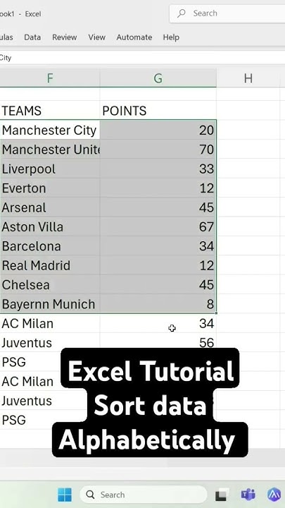Excel tutorial sort data Alphabetically - YouTube