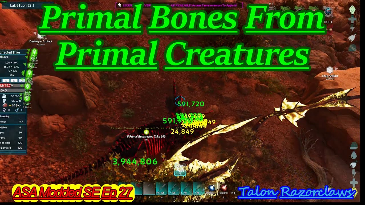 ASA Modded SE Ep 27: Primal Bones From Primal creatures - YouTube
