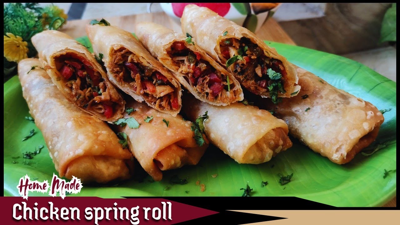 Chicken Spring Rolls with Sheet Recipe || चिकन सप्रिंग रोल || Ramadan ...