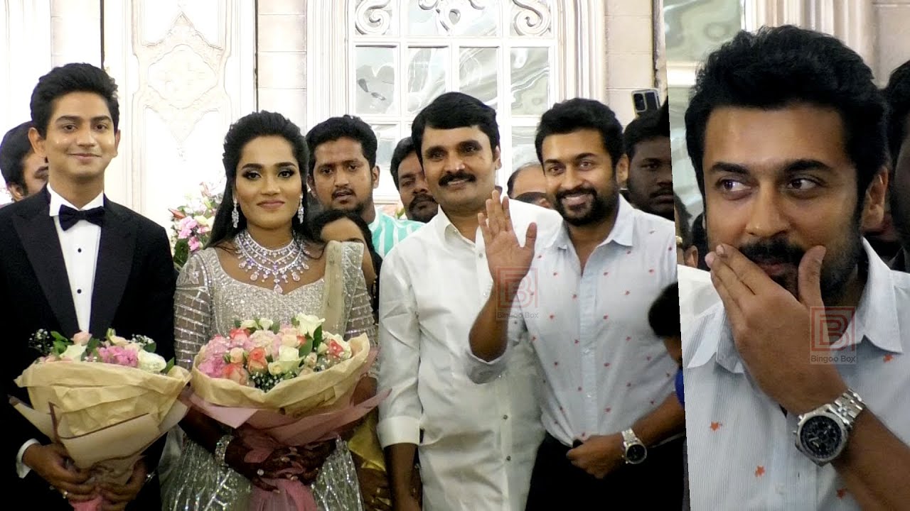 Suriya Mass Arrival at Anbuchezhian Daughter Marriage Gopuram Cinemas ...